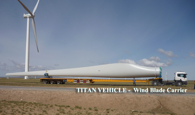 Wind Blade Carrier Trailer for transport 45 meters to 56 meters wind ...