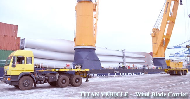 Wind Blade Carrier Trailer for transport 45 meters to 56 meters wind ...