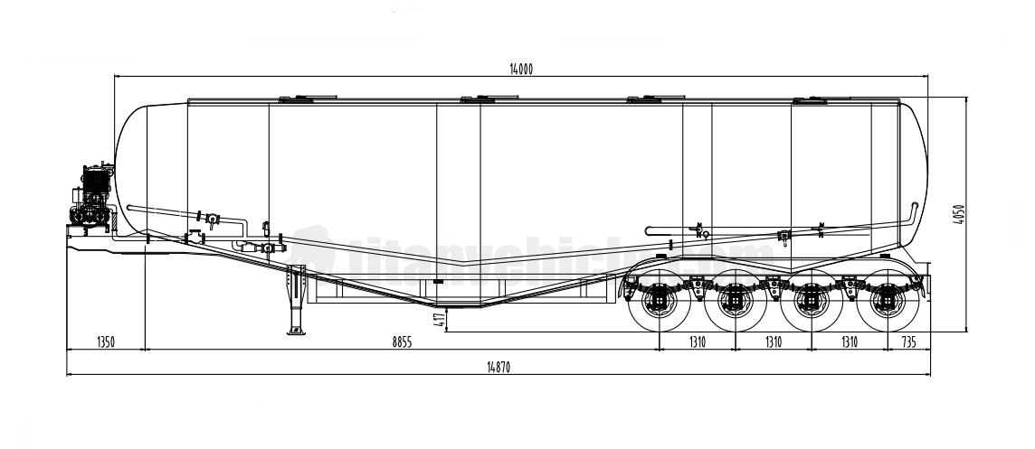 How does a dry bulk cement tank trailer work?