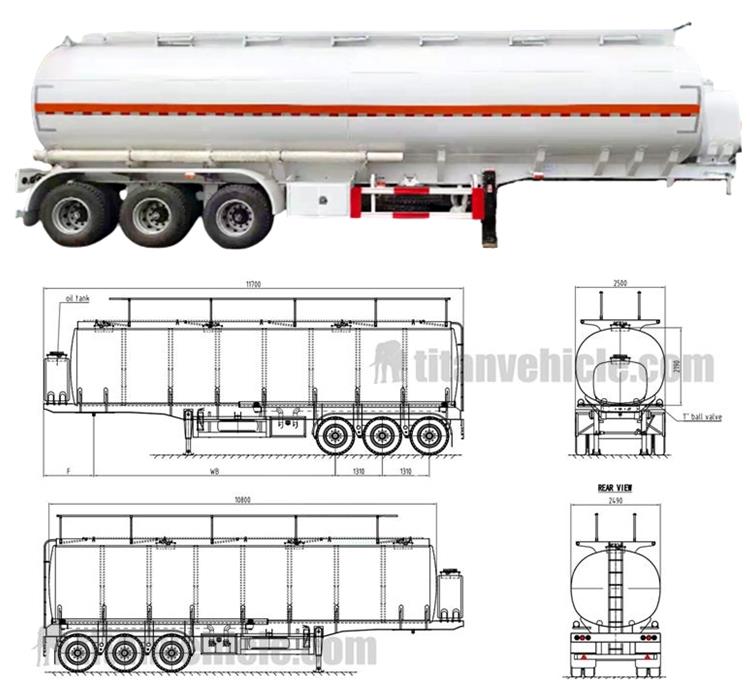 45000 Liters Petrol Tanker Trailer for Sale In Zimbabwe Harare