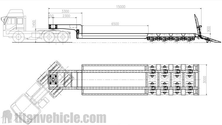 Semi Truck | 4 Line 8 Axle Low Loader Trailer for Sale In Burkina Faso