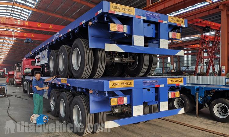 3 Axle 25M Extendable Flatbed Trailer will be sent to Chile