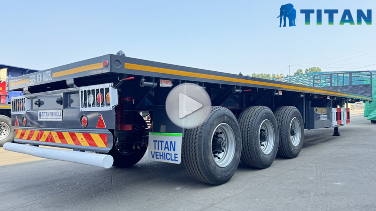 Triple Axle Flatbed Semi Trailer with Front Wall for Sale In El Salvador