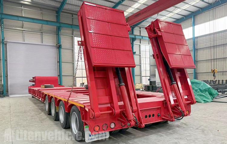150 Ton Low Loader Trailer with Folding Ramp for Sale in Algeria