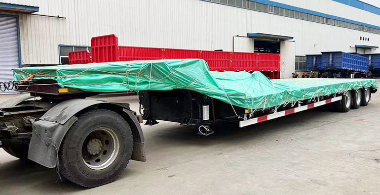 80T Tri Axle Low Loader Flat Bed Trailer for Sale Price Manufacturers