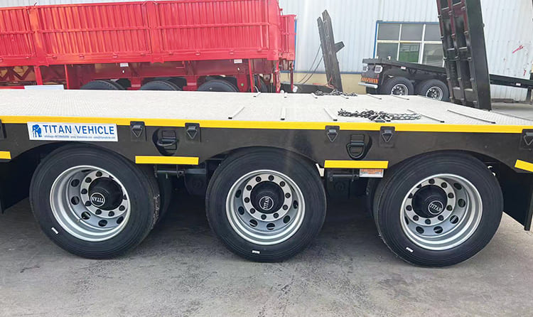 80T Tri Axle Low Loader Flat Bed Trailer for Sale Price Manufacturers