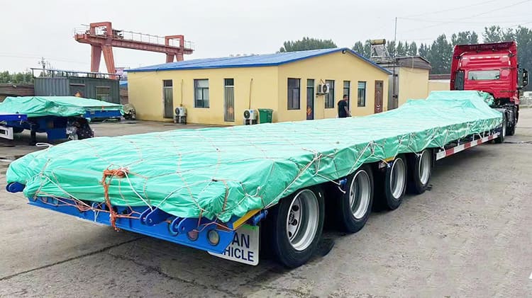 80 Ton 4 Axle Semi Low Bed Container Trailer for Sale Price