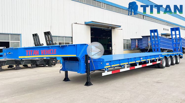 80 Ton 4 Axle Semi Low Bed Container Trailer for Sale Price