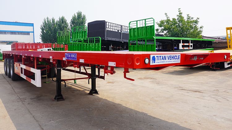 40Ft Tri Axle Flatbed Tractor Trailer with Airbag Suspension for Sale