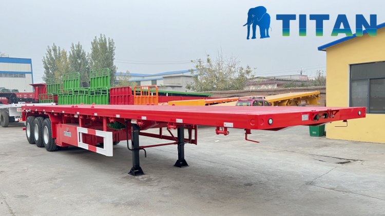 60 Ton Tri Axle Flatbed Semi Trailer - TITAN Vehicle