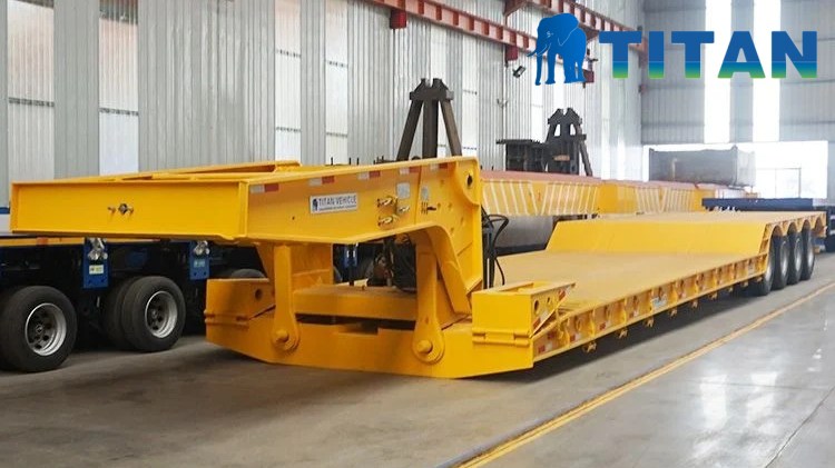 4 Axle 100T Detachable Lowboy Trailer for Sale Price