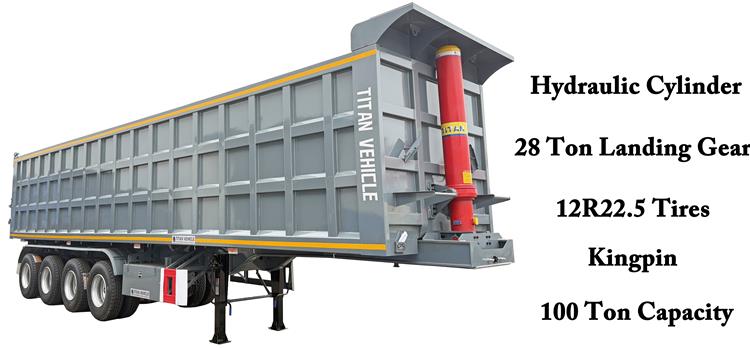 4 Axle 40CBM Semi Tipper Tipping Trailer for Sale Price In Dar es ...