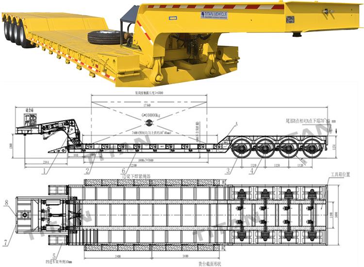 4 Axle Removable Gooseneck Trailer for Sale In Guam - RNG Trailer