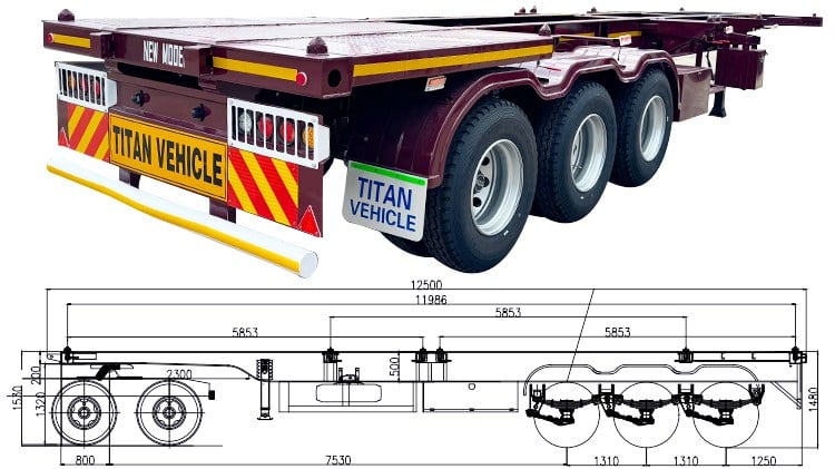 Tri Axle 40 Foot Shipping Container Chassis for Sale in Apapa Nigeria