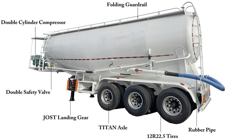 40CBM Bulk Cement Tanker Truck Trailer Price for Sale In Ghana Tema