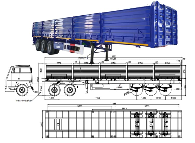 3 Axle 40 Ft Drop Side Trailer for Sale in Angola