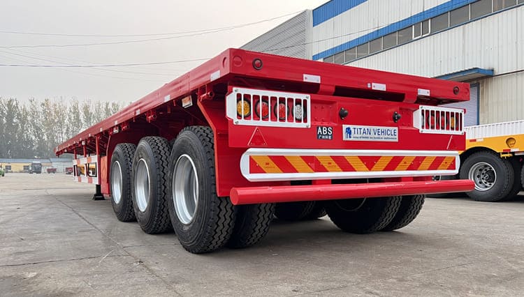 Tri Axle 40ft Flatbed Semi Truck Container Trailer for Sale in Uganda