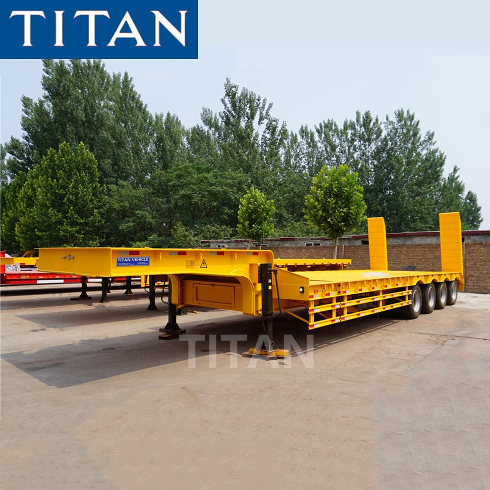 4 axles extendable lowbed low loader/bed trailer by professional ...