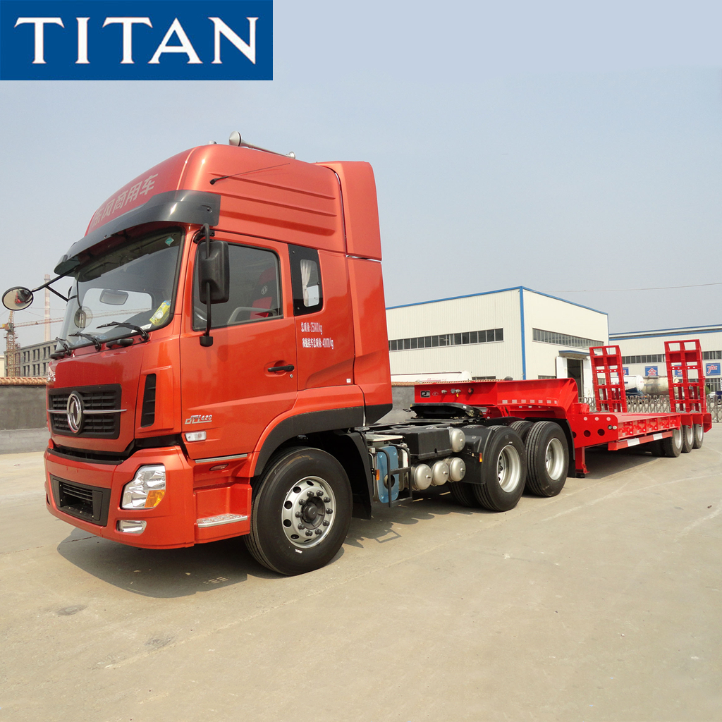 TITAN 3 axle low bed trailer drop deck semi trailer low bed vehicle