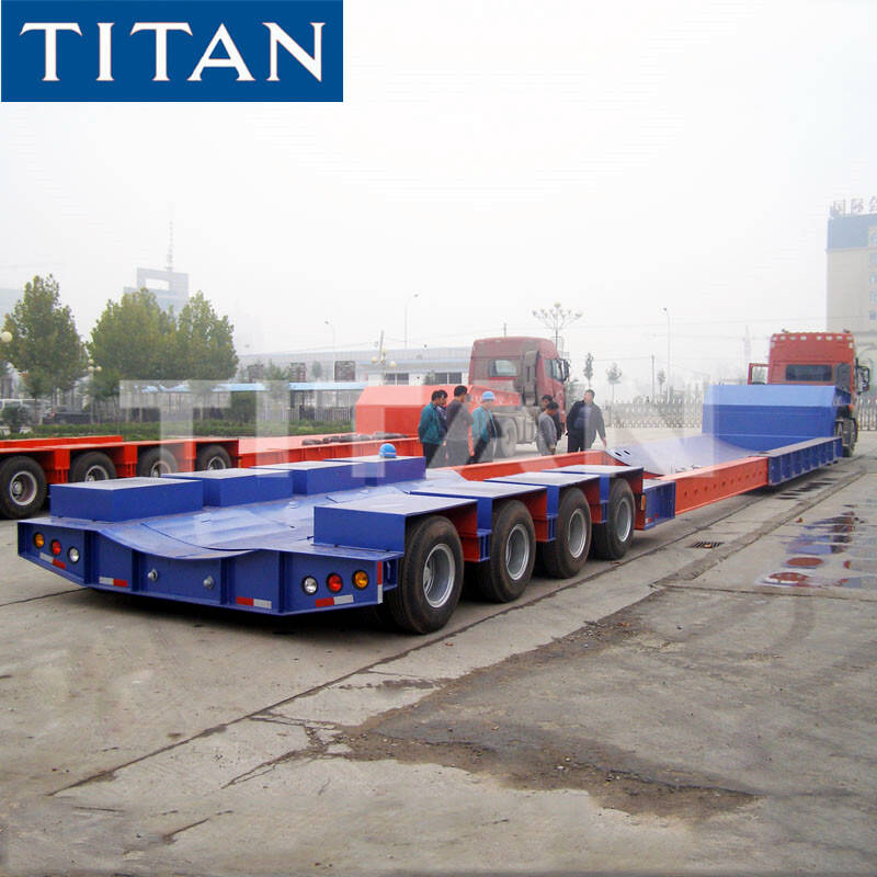 extendable low loader telescopic semi trailer