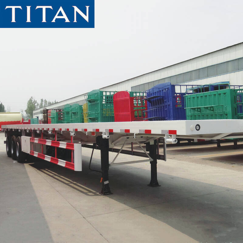 3 Axle Flatbed Tractor Trailer for Sale in Ghana - TITAN Vehicle