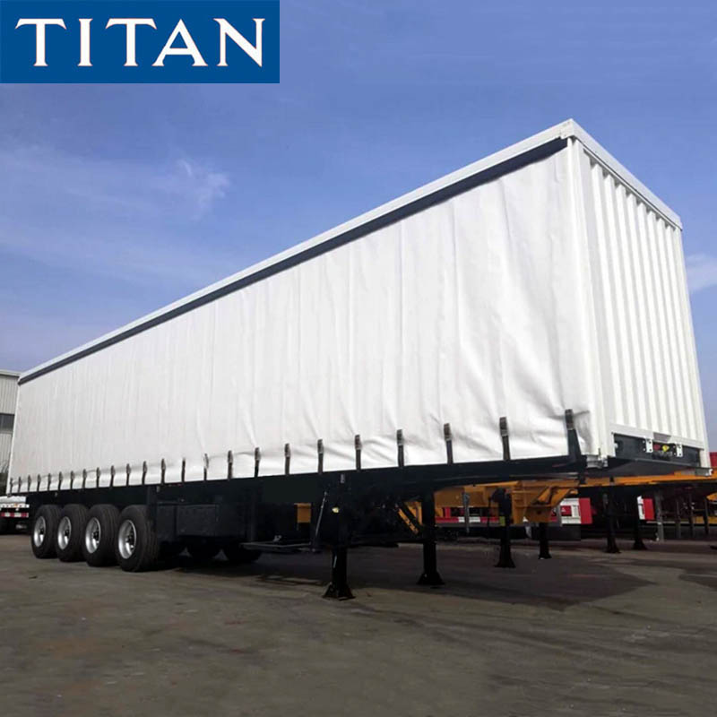 45ft 4 Axle Curtainsider Trailer for Sale in Tanzania - TITAN Vehicle
