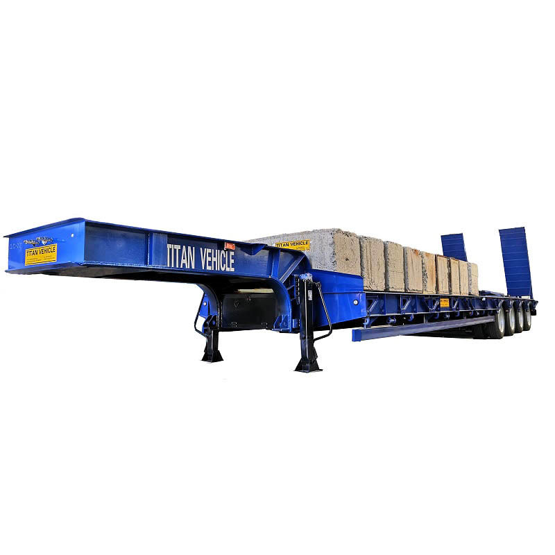 4 Axle Low Bed Trailer with Side Extension - TITAN Vehicle