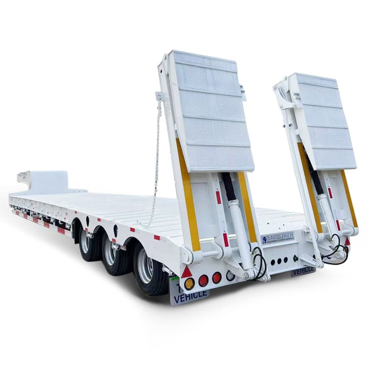 3 Axle Low Bed Trailer for Sale with Folding Ramp | What is Low Bed ...