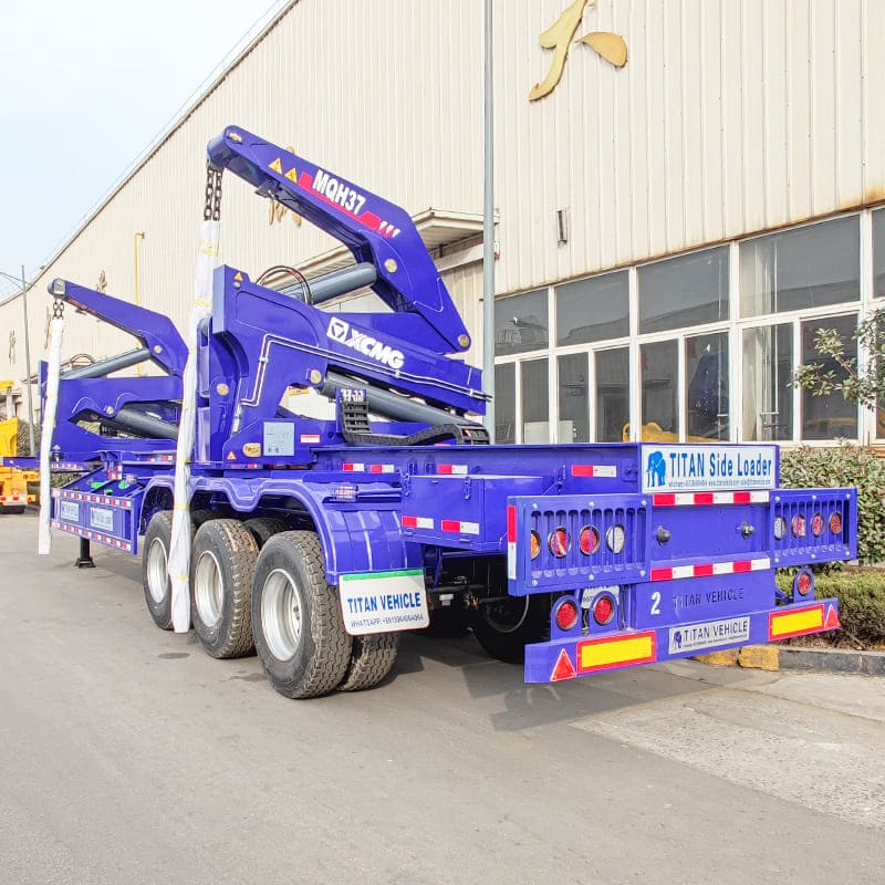 Container Side Lifter Trailer with Crane for Sale in Guyana