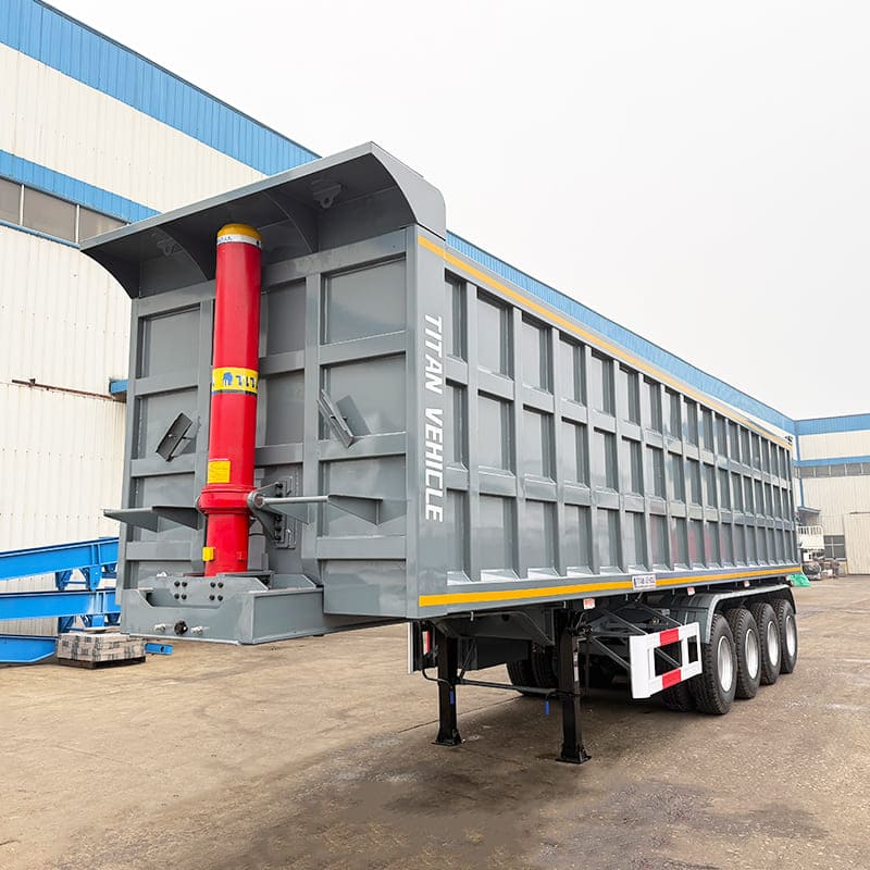 4 Axle Heavy Duty Hydraulic Semi End Dump Truck Trailer Capacity Prices ...